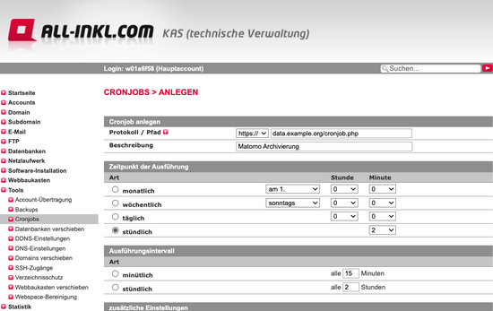 Matomo Cronjob Automatische Archivierung aktivieren